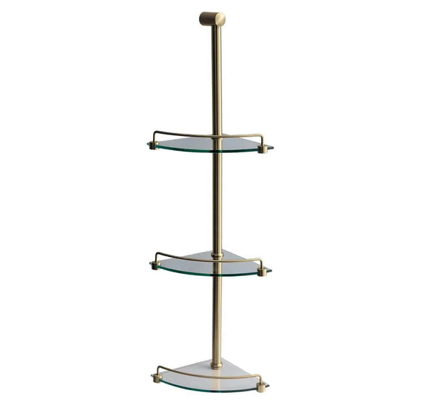 Progetto 3 Tier Shower Caddy | Brushed Brass - The Bathroom Shop