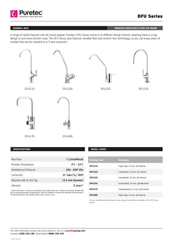 Puretec Designer DFU155 Water Filter Tap | Chrome Filter Tap - The ...