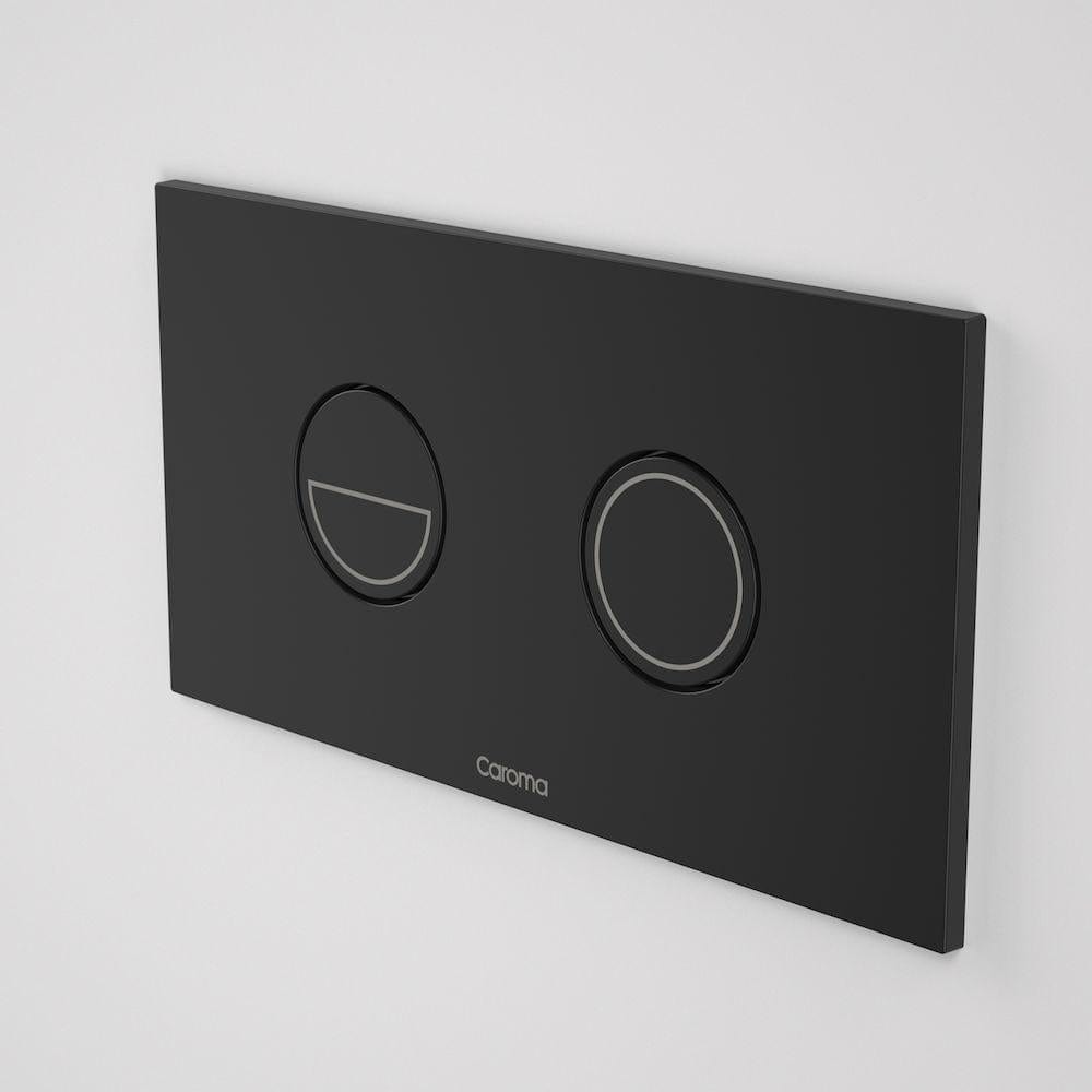Caroma Invisi Series II Round Metal Dual Flush Plate | Black - The ...