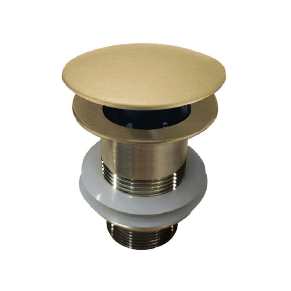 Newtech Evoke Clicker Basin Waste 32mm | Brushed Brass With Overflow ...